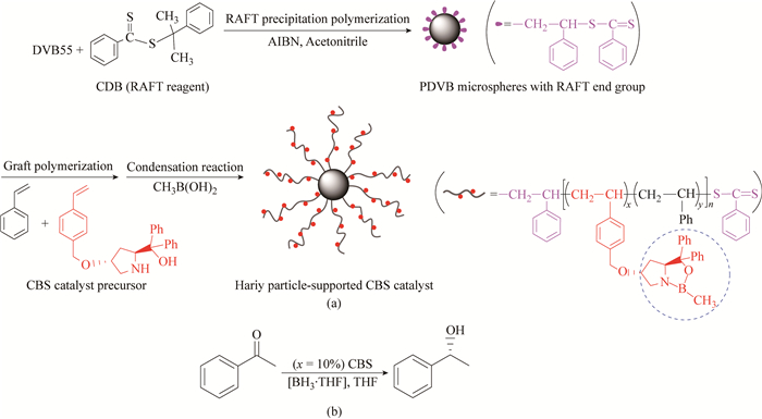 毛发微球型CBS催化剂的制备及其不对称催化性能