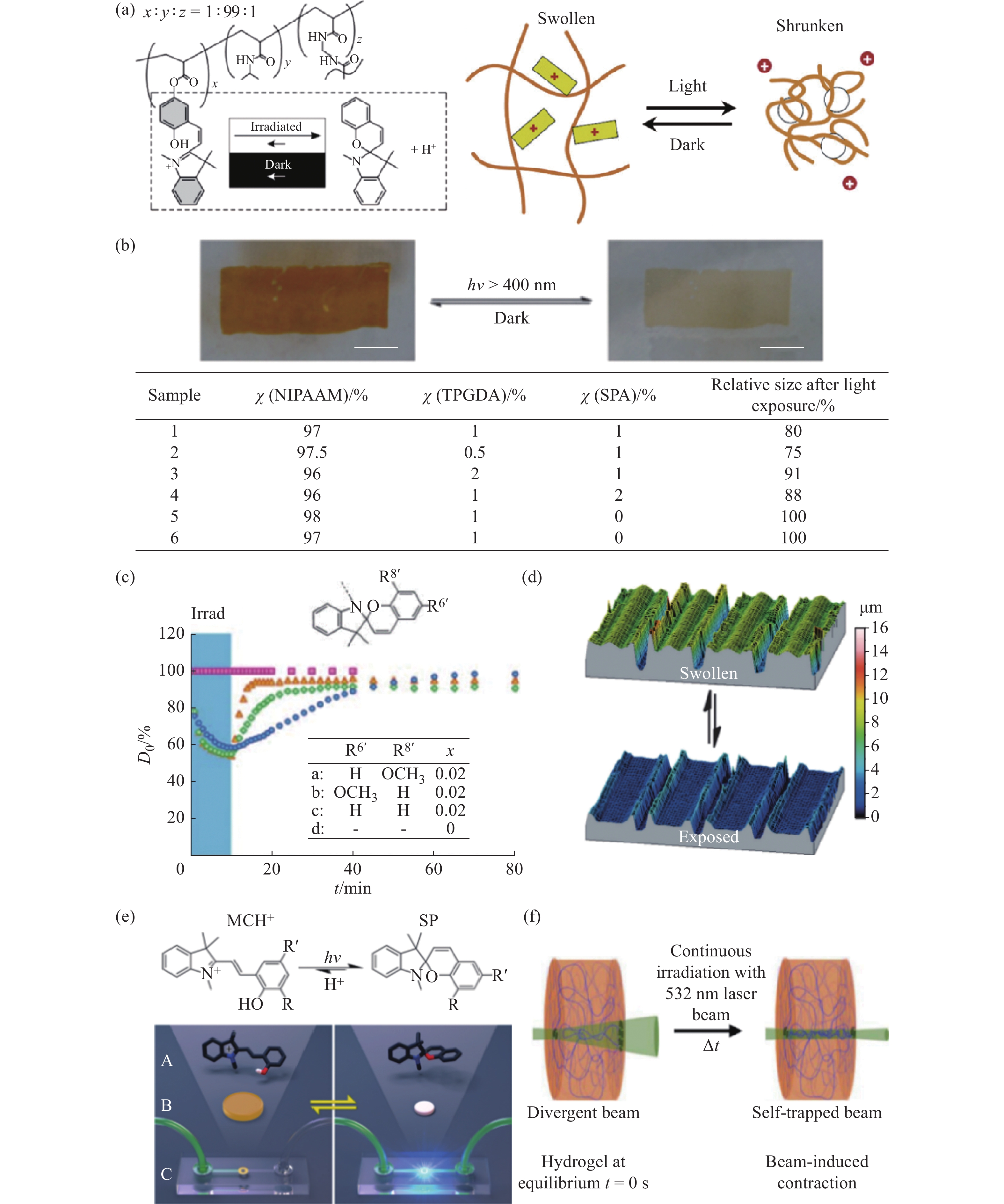 Molecular Design of Photoresponsive Hydrogels for Biomimetic Actuation